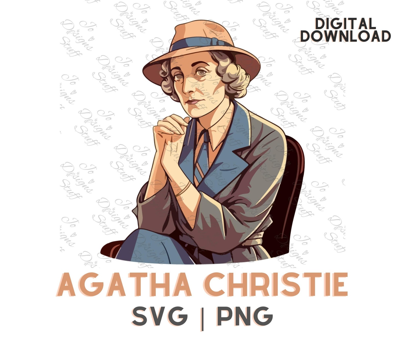 Agatha Christie Svg Png, Cartoon Agatha Christie Clipart Vector, Cut ...