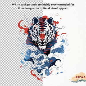 Chinese Porcelain Tiger Clipart, Red Blue Tiger Heads Png,vintage ...