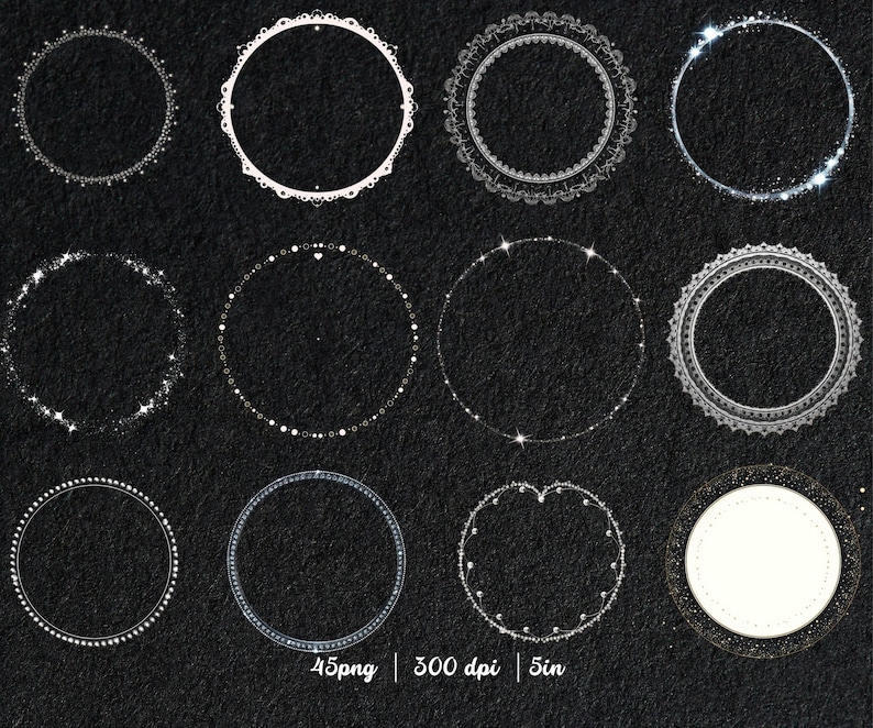 Luxury Glitter Circle Frame PNG Transparent Background, Elegant Diamond ...