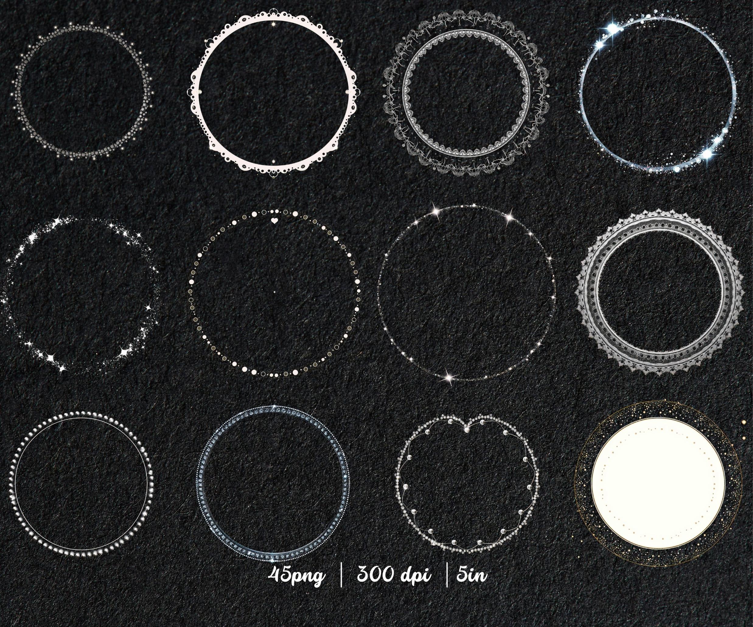 Luxury Glitter Circle Frame PNG Transparent Background, Elegant Diamond ...