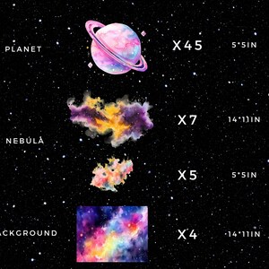 Watercolor Space Clipart - Planet Pngs, Nebula Backgrounds & Galaxy Art ...