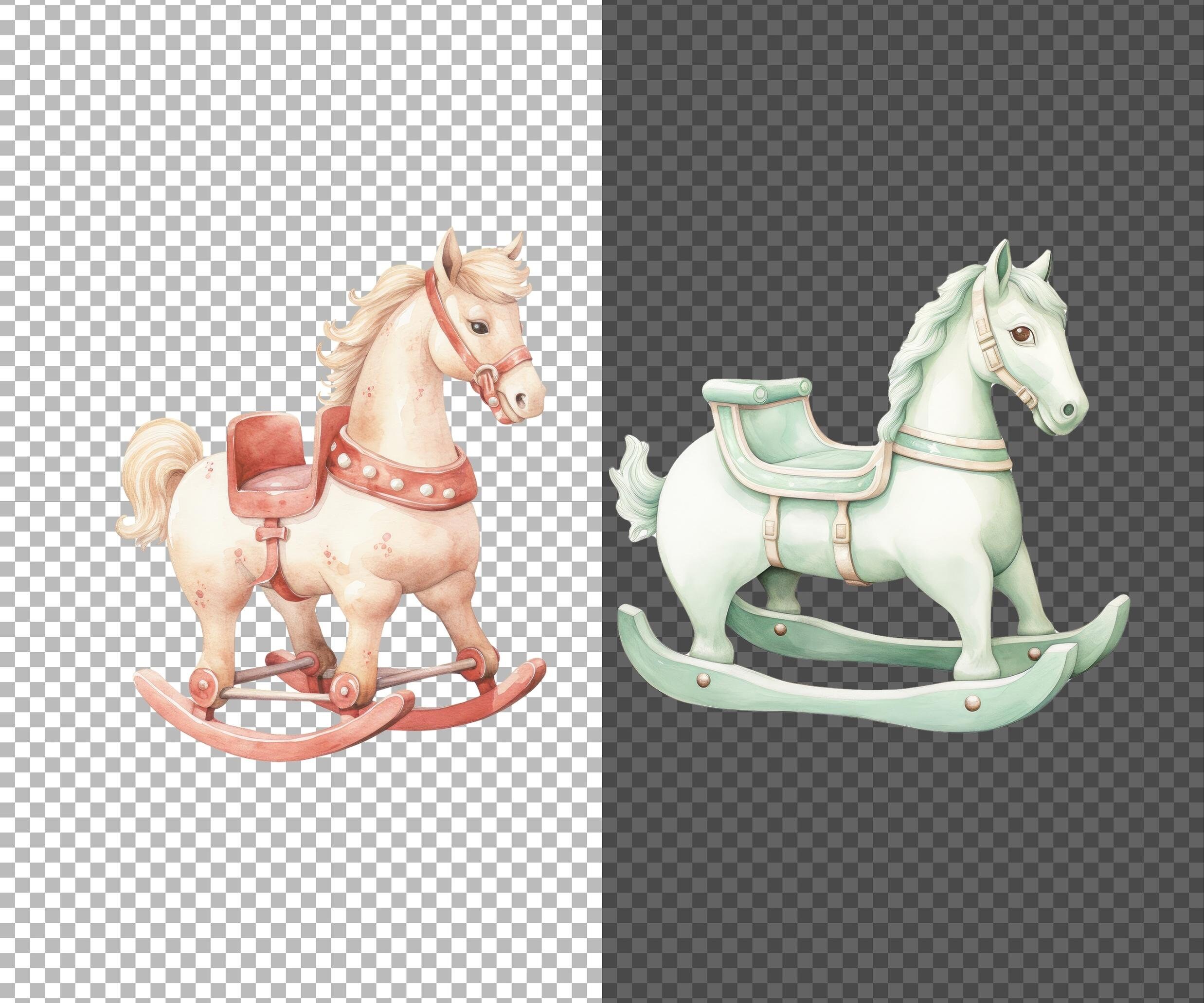 Rocking Horse Watercolor Clipart - Baby Shower, Pony Birthday Clipart ...