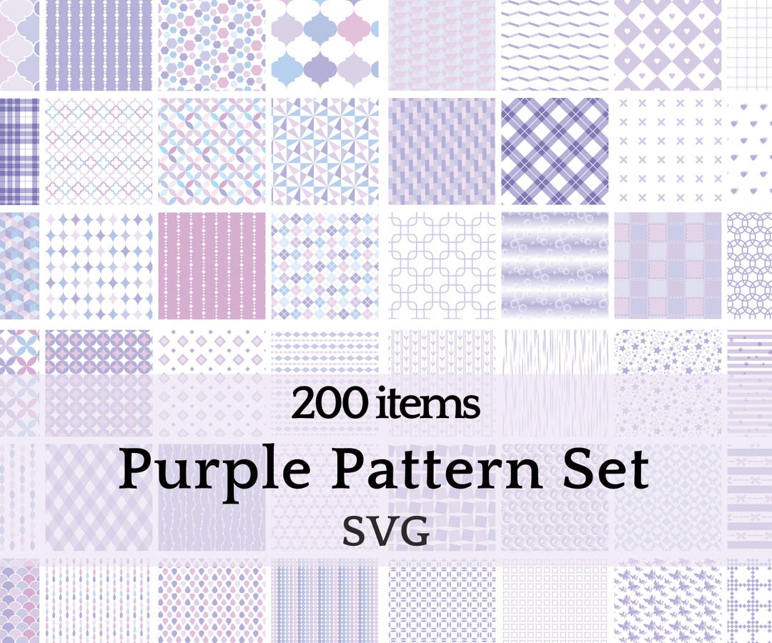 Pastel Purple Pattern SVG Digital Paper Pack Pink Scrapbook Cardmaking ...