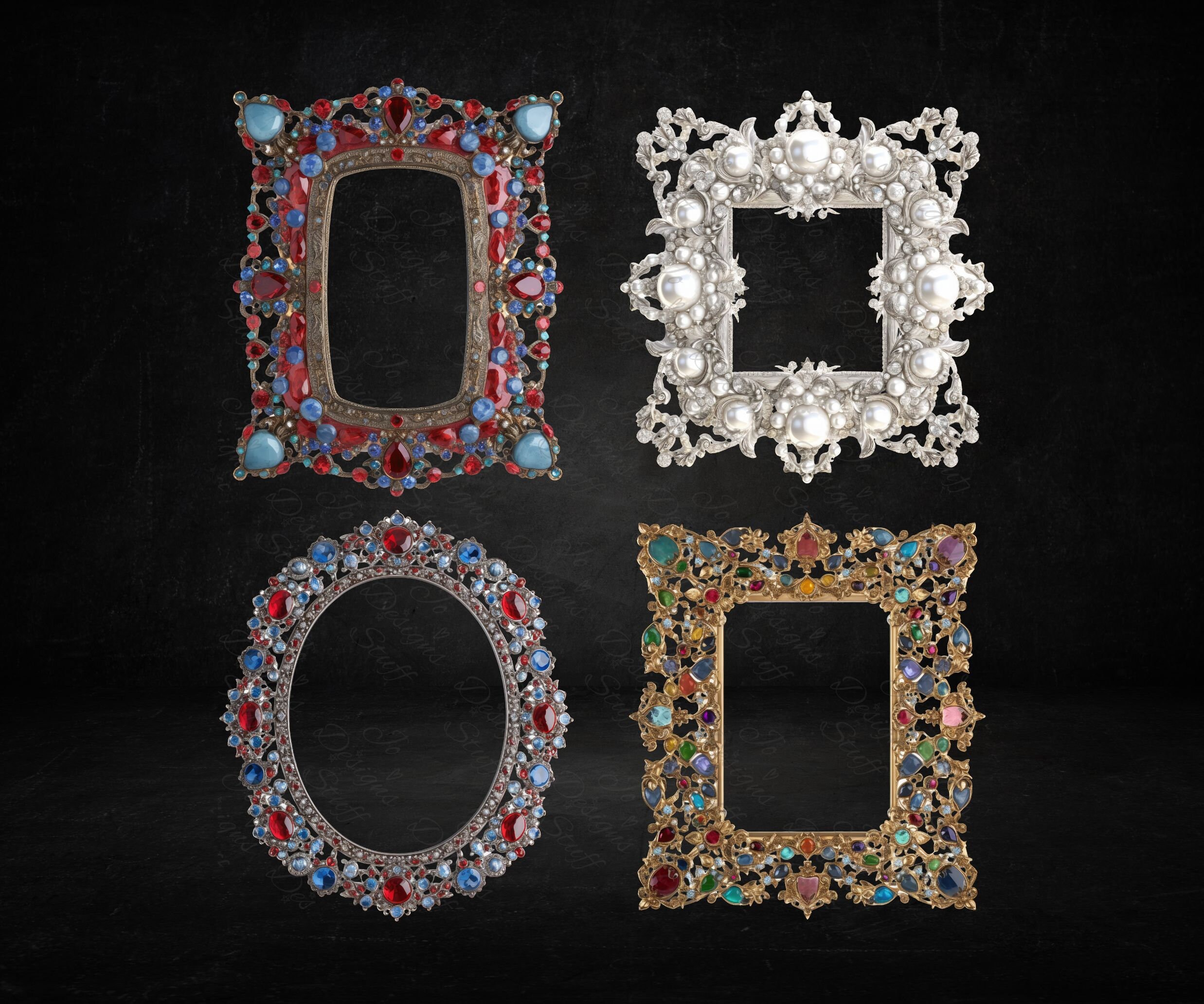 Gemstone & Jewelry Frames Printable Elegant Frames Junk - Etsy