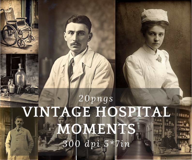 Vintage Hospital Photographs - Digital Collage,antique Hospital ...