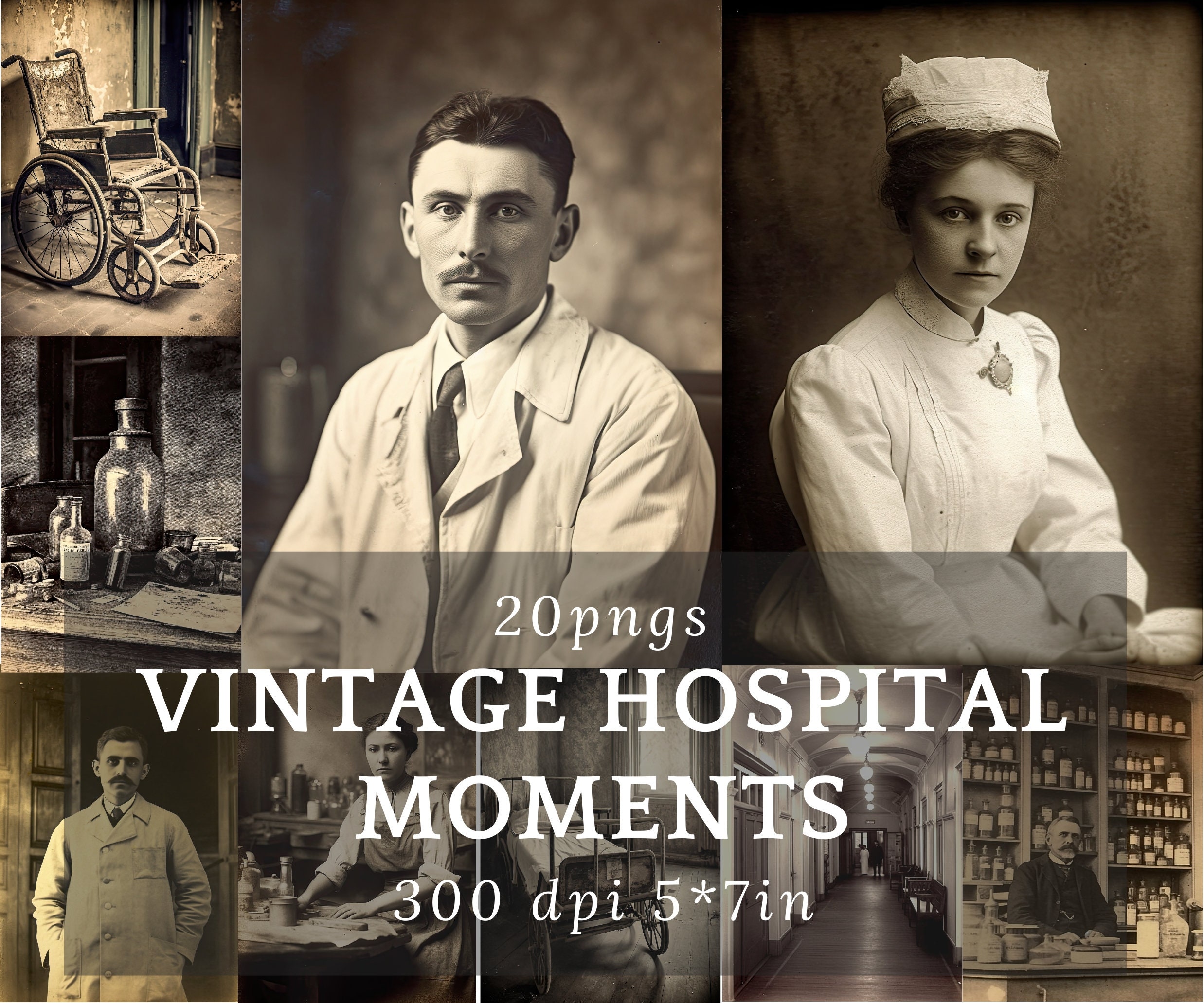 Vintage Hospital Photographs - Digital Collage,antique Hospital ...