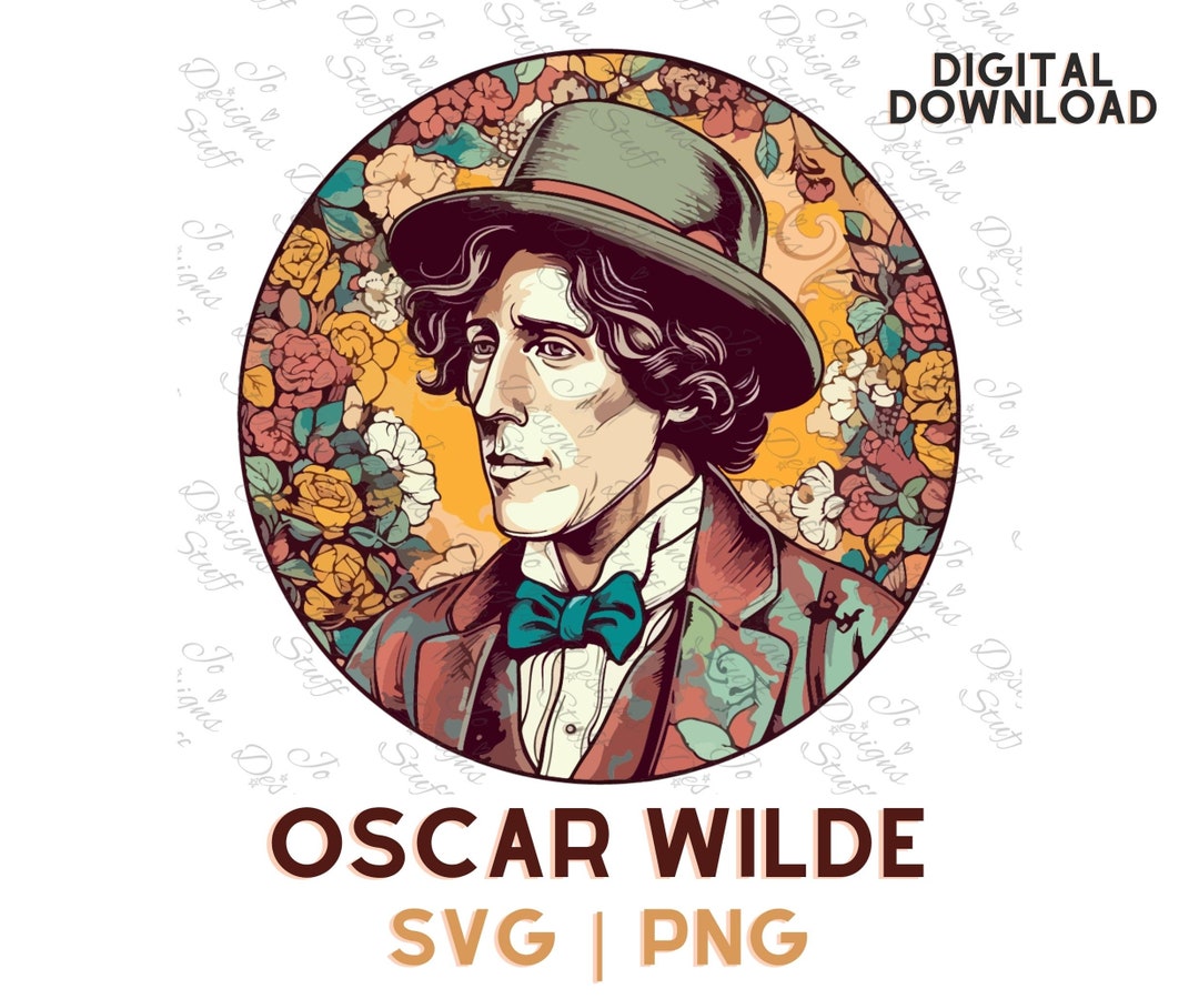 Oscar Wilde Svg Png, Cartoon Portrait Clipart Vector, Cut Out Files Png ...