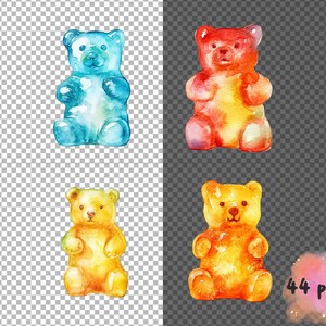Candy Clipart Collection, Watercolor Candy Variety Pack, Gummy Bears ...