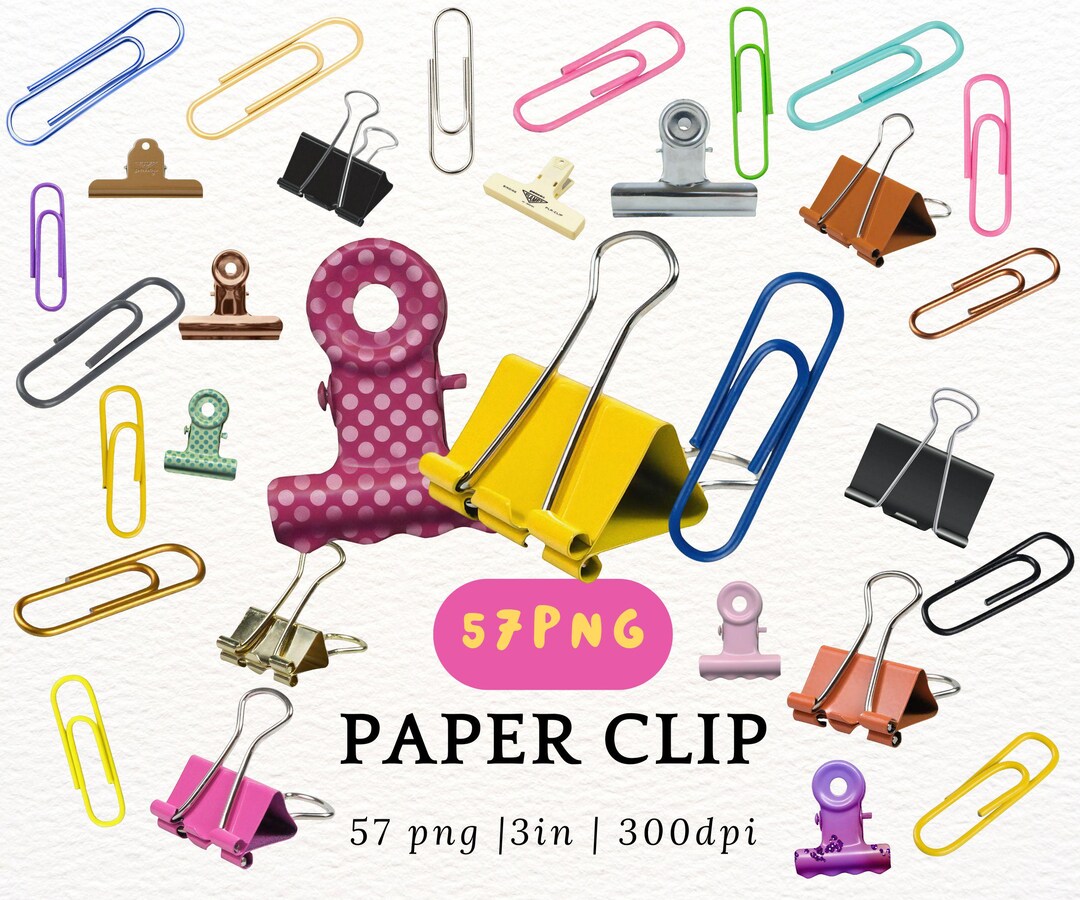 Paper Clip Sticker Digital Download Retro Ephemera PNG Office Paper ...