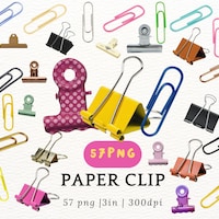 Digital Paper Clips - Paper Clip Clip Art - Paper Clip Embellishments ...
