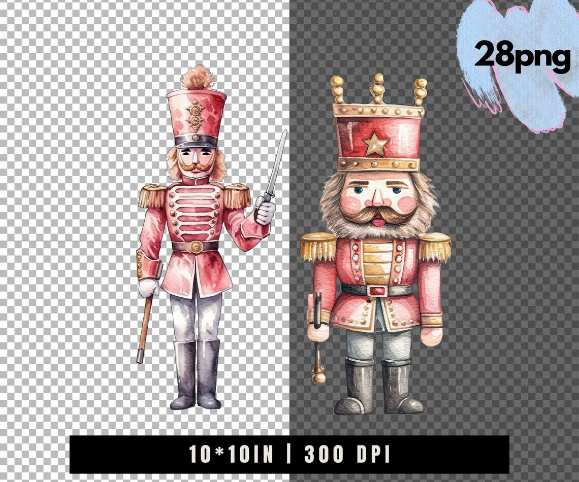 Watercolor Nutcracker Clipart Cute Nutcracker Png Funny - Etsy
