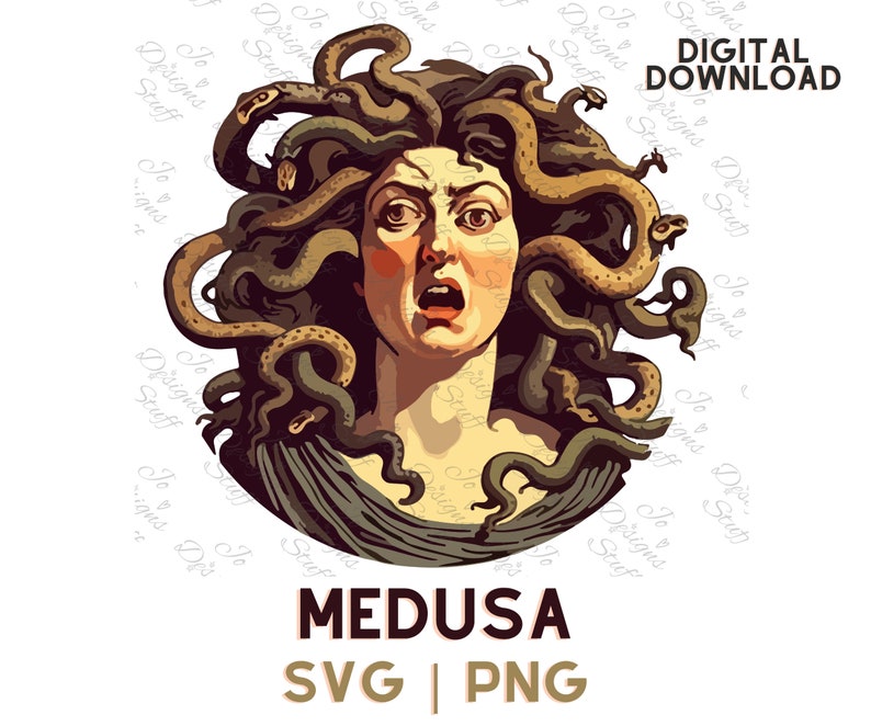 Medusa Svg, Greek Mythology Medusa Clipart Vector Portrait, Inspired by ...