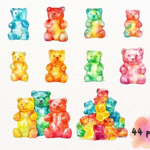 Candy Clipart Collection, Watercolor Candy Variety Pack, Gummy Bears ...
