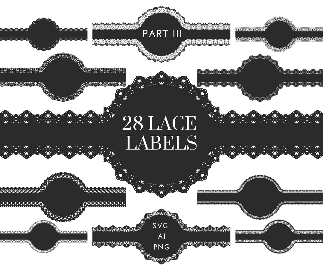 Lace Doily Bundle-part III, Elegant Lace Labels Svg, Simple Lace Design ...