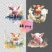 Chubby Piglets Watercolor Clipart Cute Kawaii Cartoon Piglets, Baby ...