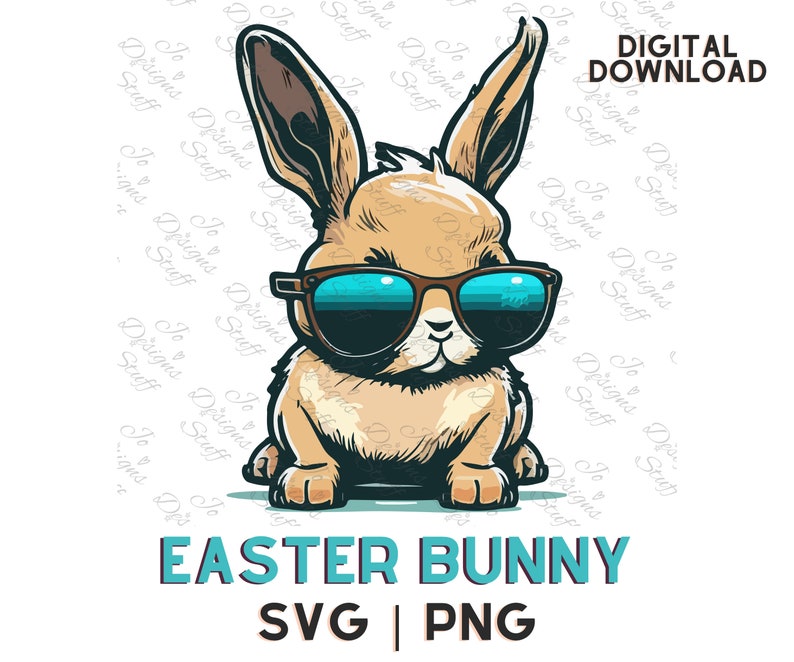 Bunny Svg, Funny Cartoon Bunny With Sunglasses Clipart, Cute Easter ...