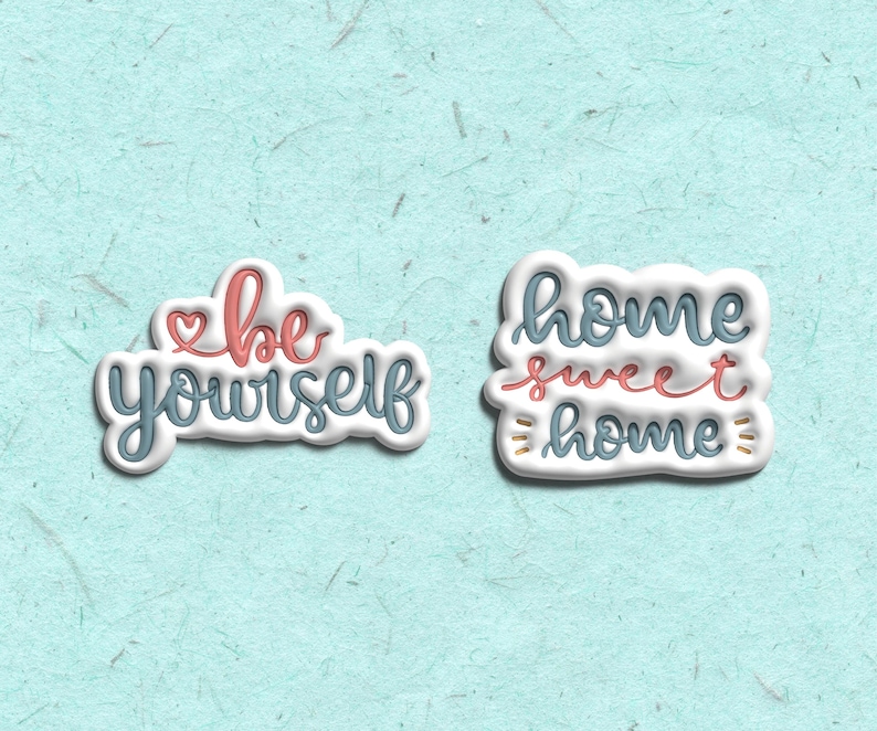 3D Inspirational Quotes Png Stickers for Digital Notebooks, 20 Colorful ...