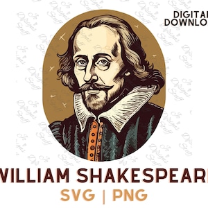 William Shakespeare Svg Png, Cartoon William Shakespeare Clipart Vector ...