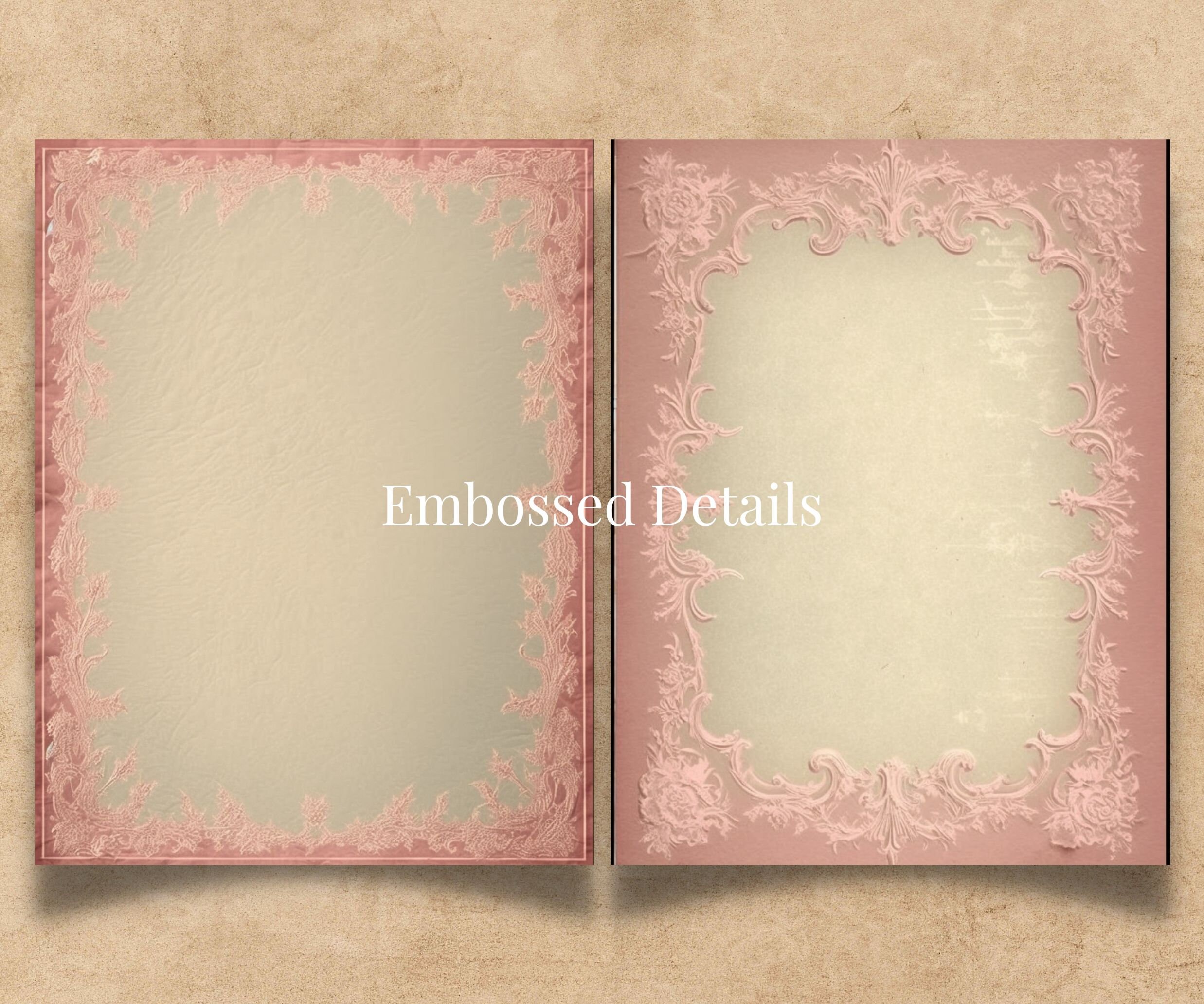 Embossed Junk Journal Paper Set of 10 Paper - Etsy