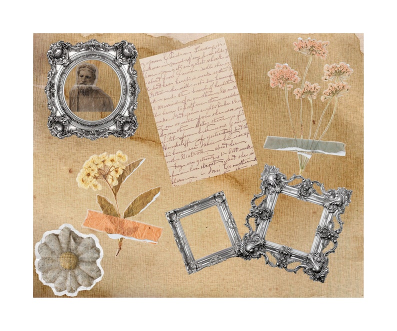 Antique Silver Frames - Printable, Digital Downloads, Junk Journal ...