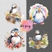 Chubby Puffin Watercolor Clipart Cute Kawaii Cartoon Puffins, Baby ...
