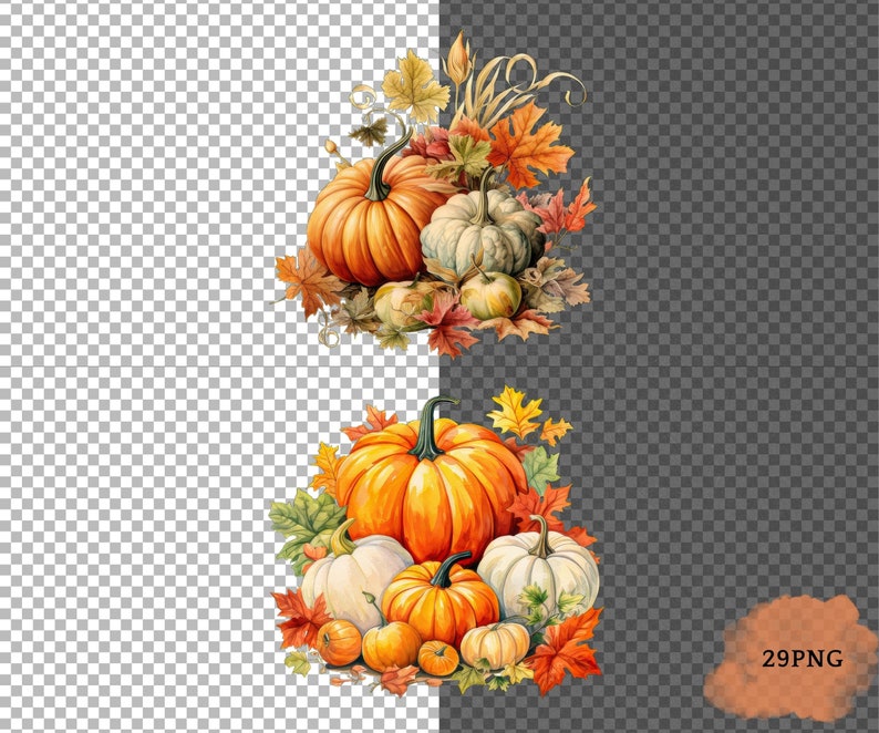 Watercolor Pumpkin Clipart Png, Fall Leaf, Vintage Halloween Frame ...