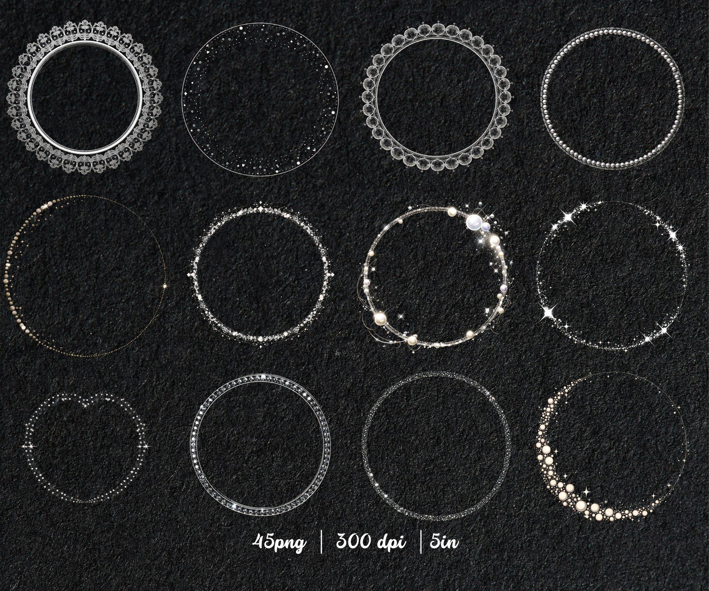 Luxury Glitter Circle Frame PNG Transparent Background, Elegant Diamond ...