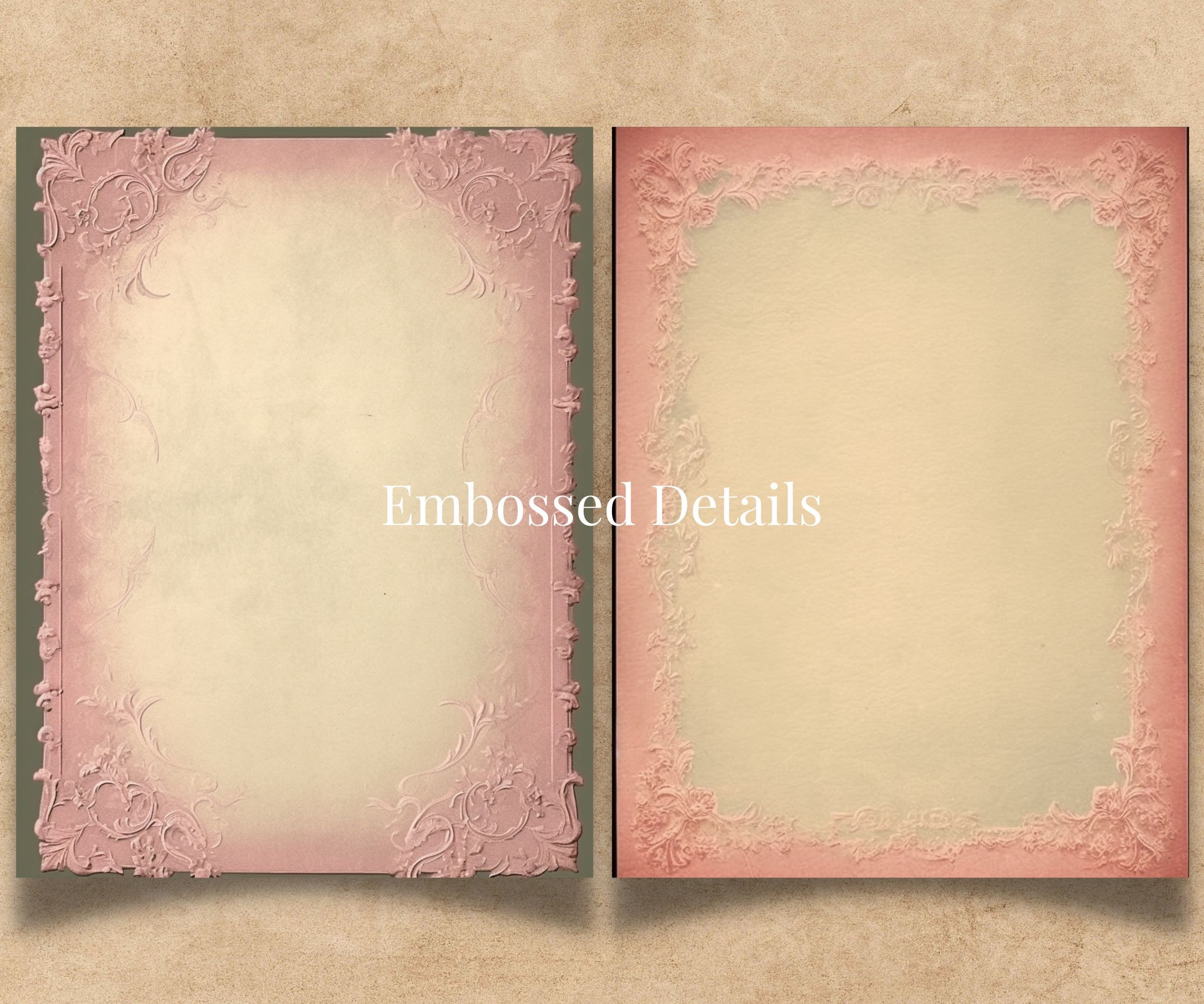 Embossed Junk Journal Paper Set of 10 Paper - Etsy