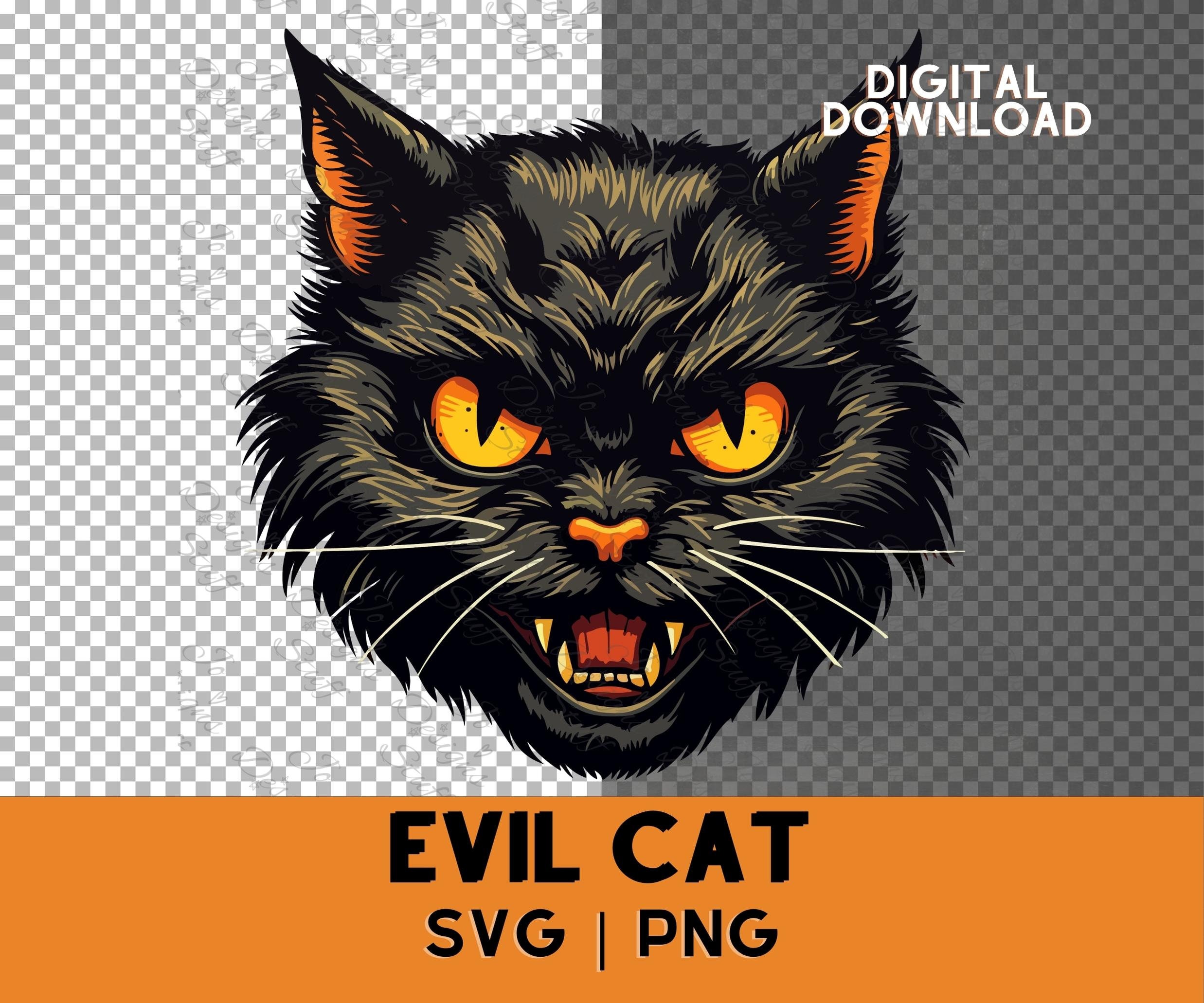Black Cat Svg, Angry Cat Svg, Devil Cat Svg, Grumpy Cat Svg, Spooky Cat ...