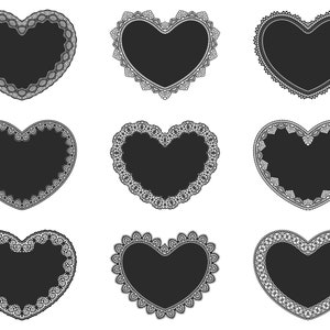 Floral Lace Heart Doily Svg-vol.1, Vintage Antique Decorative Heart ...