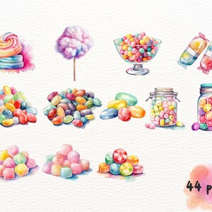 Candy Clipart Collection, Watercolor Candy Variety Pack, Gummy Bears ...