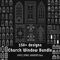 Gothic Window SVG Bundle, Church Window Svg, Gothic Window Dxf, Gothic ...
