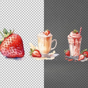 Strawberry Desserts Clipart Bundle - Summer Watercolor Sweet Food ...
