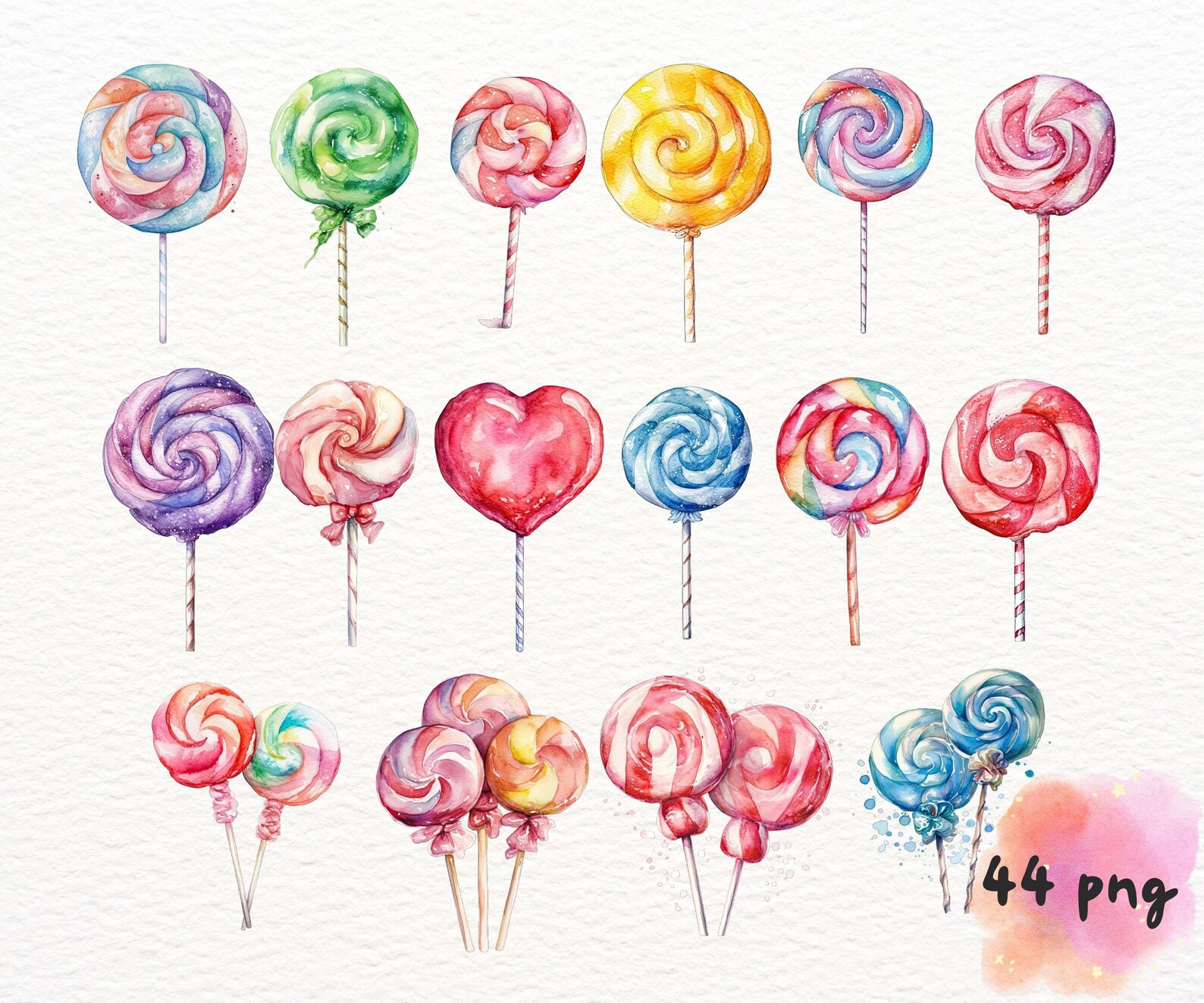 Candy Clipart Collection, Watercolor Candy Variety Pack, Gummy Bears ...