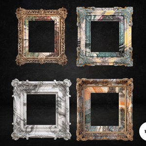 Marble Texture Frames Clipart - Printable Elegant Frames, Junk Journal ...