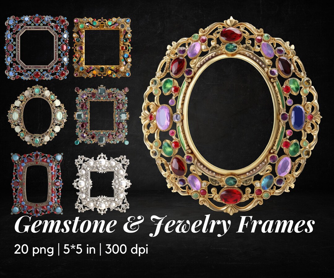 Gemstone & Jewelry Frames Printable Elegant Frames Junk - Etsy