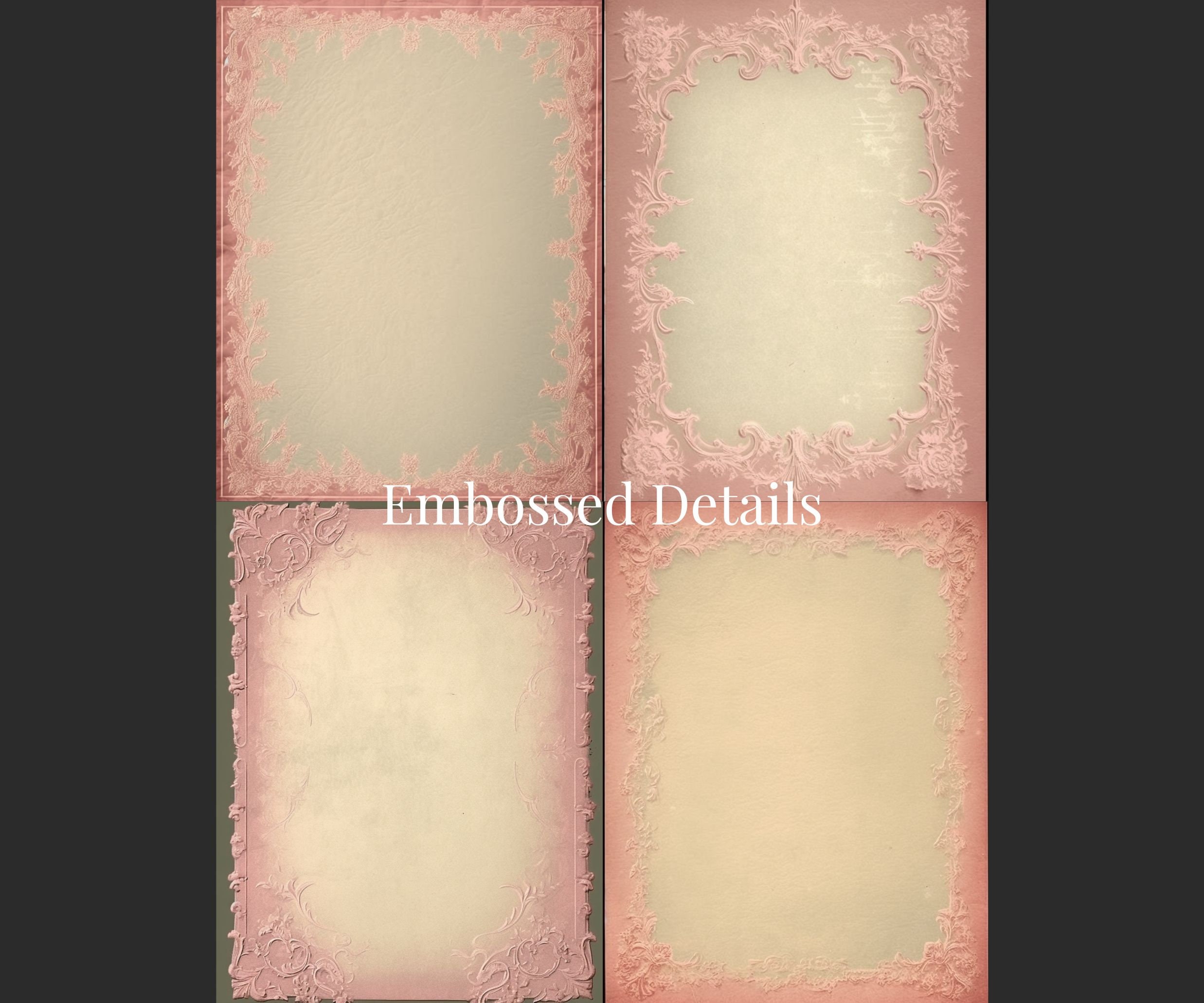 Embossed Junk Journal Paper Set of 10 Paper - Etsy