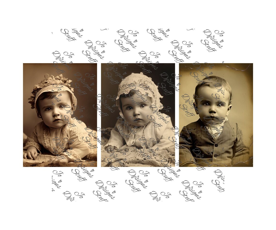 Victorian Old Vintage Baby Photos, Junk Journal Embellishments, 300 DPI ...