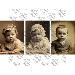 Victorian Old Vintage Baby Photos, Junk Journal Embellishments, 300 DPI ...