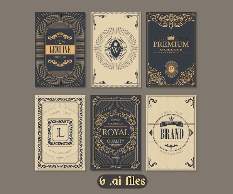 Luxury Vintage Frame Clipart Bundle, 6AI Files, 36 Designs, With Ornate ...