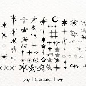 Star Sparkle Clipart Bundle 180 Designs SVG and PNG Transparent ...