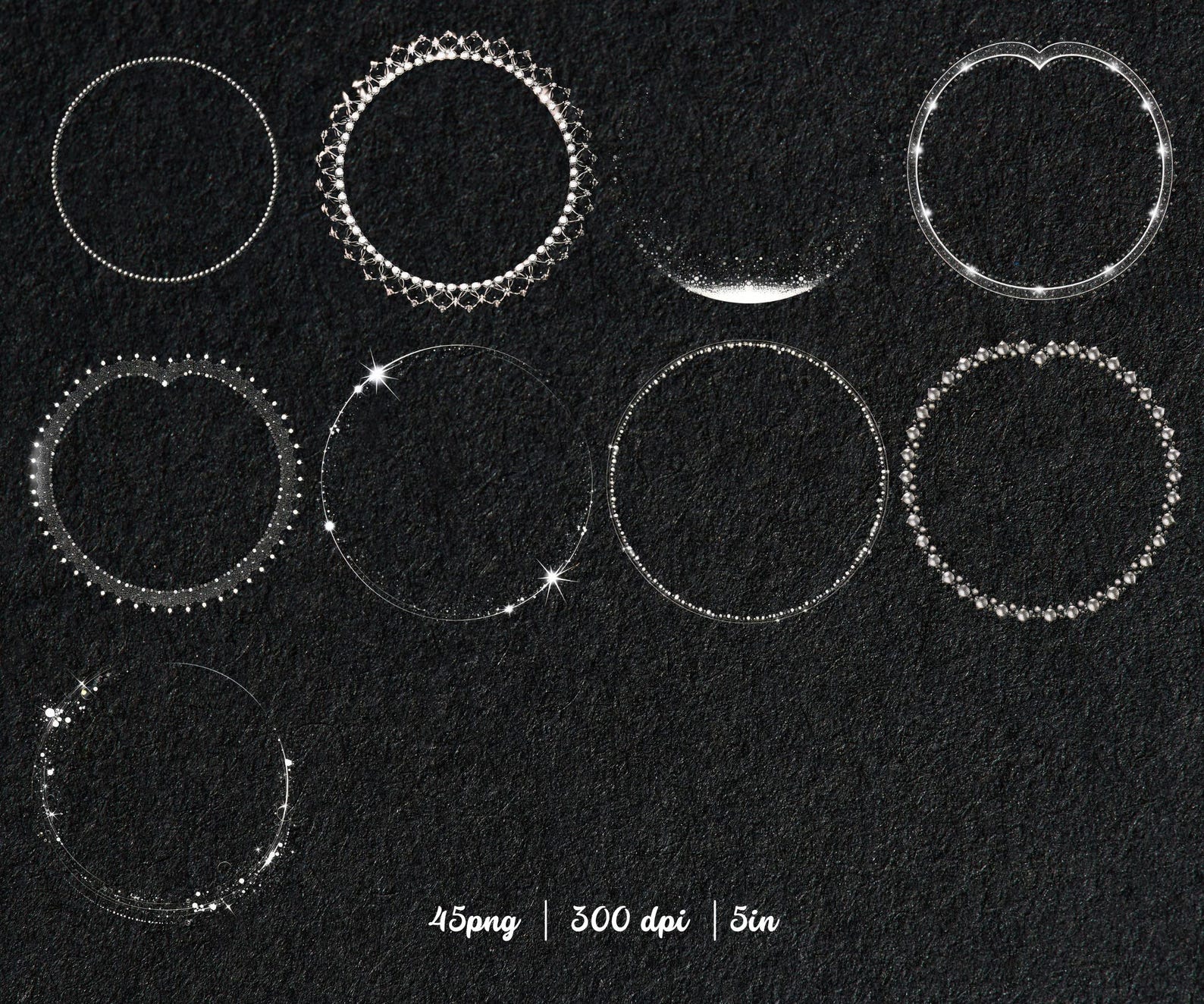 Luxury Glitter Circle Frame PNG Transparent Background, Elegant Diamond ...