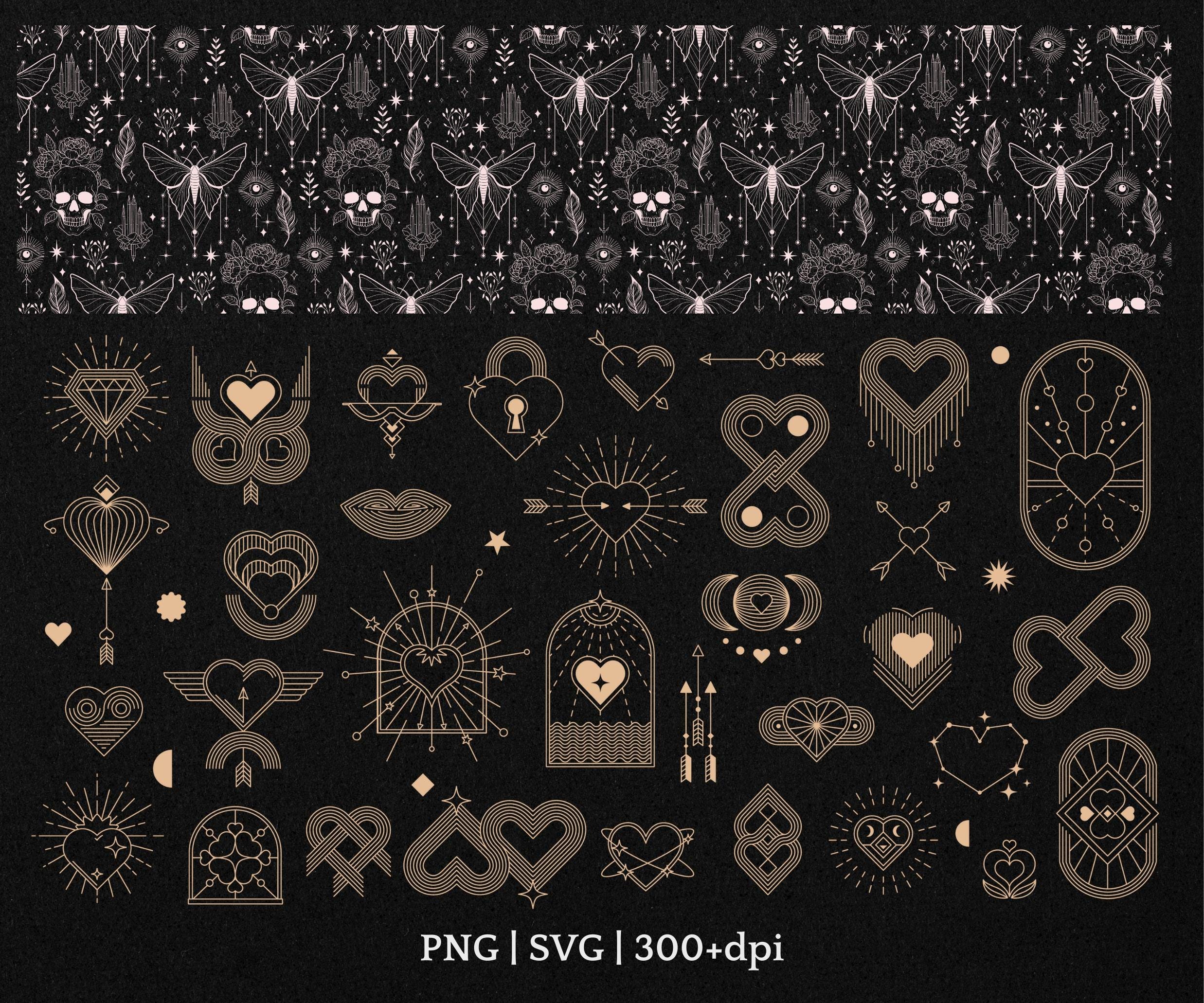 Mystic Occult Wiccan Symbols Clipart Bundle 420 Plus Designs SVG and ...