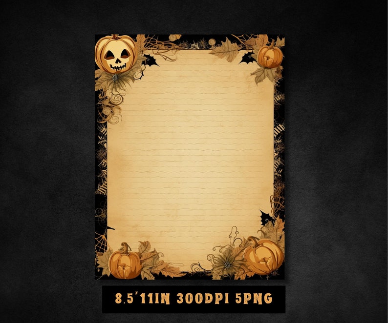 Junk Journal Papers: Vintage Halloween Themed Pages, Pumpkin and Skull ...