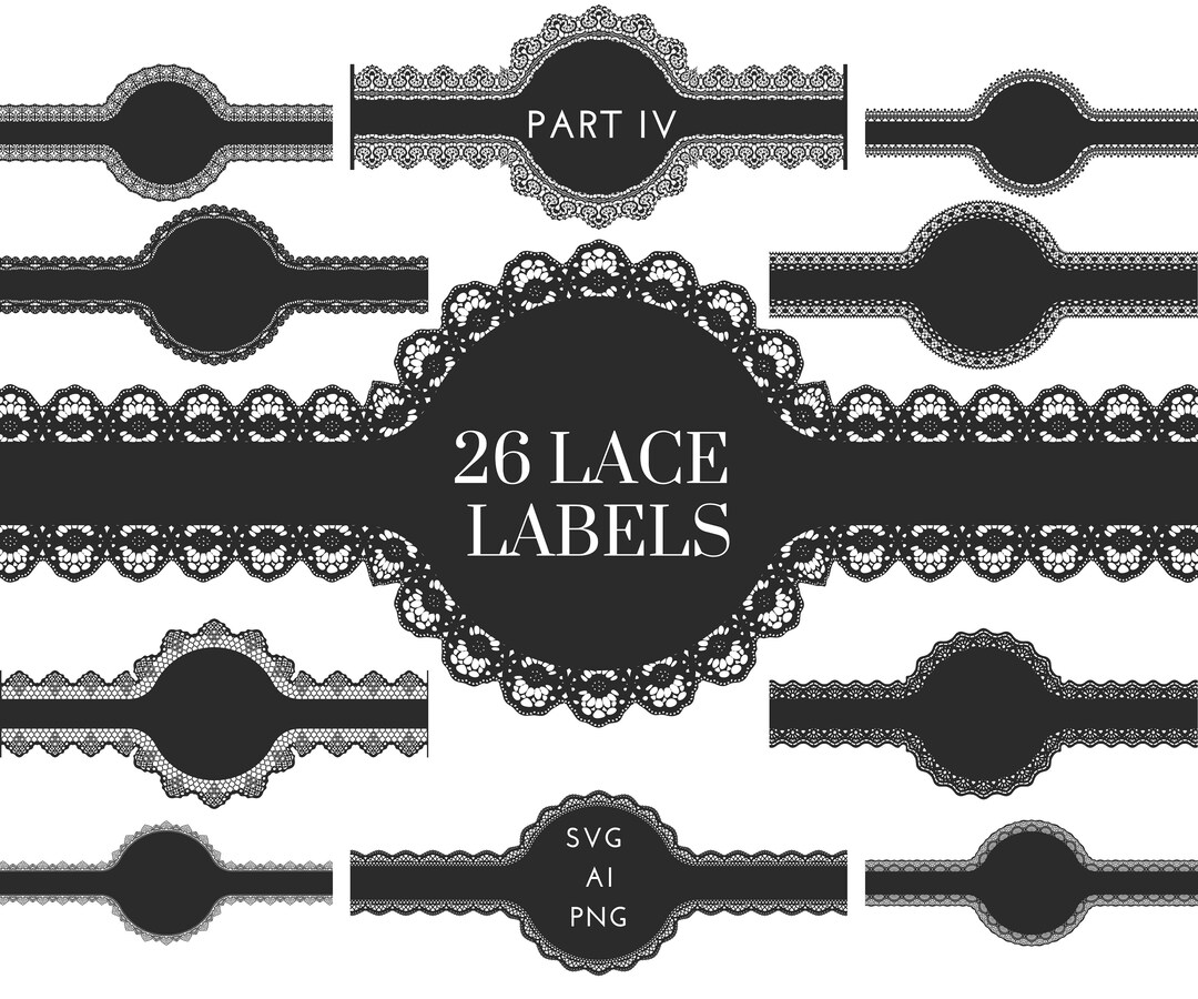 Lace Doily Bundle-part IV, Elegant Lace Labels Svg, Simple Lace Design ...