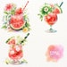 Watermelon Watercolor Clipart, Decorative Frame, Line, Leaf, Fruit ...