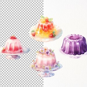Jello Cliparts, Cute Jelly Clipart,watercolor Jello,floral Jello,herbal ...