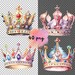 Crown Clipart, Fantasy Crown Watercolor Clipart,cartoon Pastel Pink ...