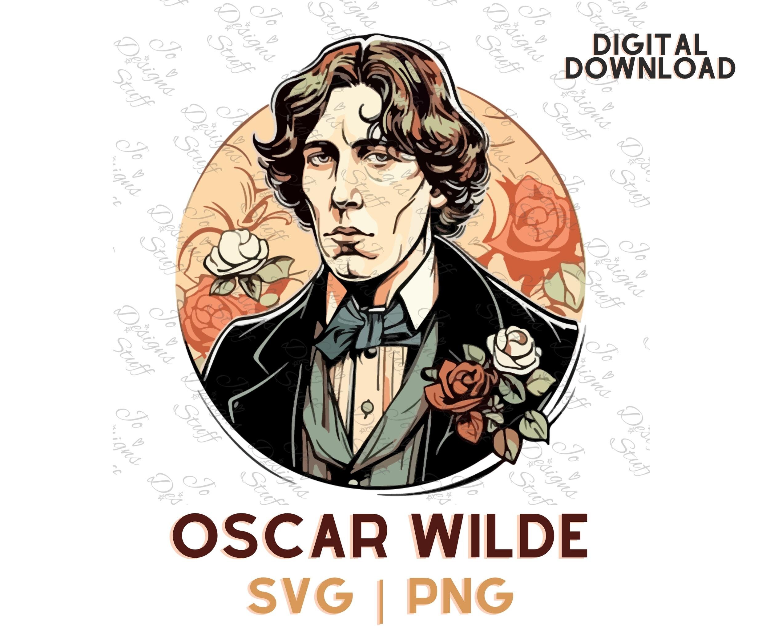 Oscar Wilde Svg Png, Cartoon Portrait Clipart Vector, Cut Out Files Png ...