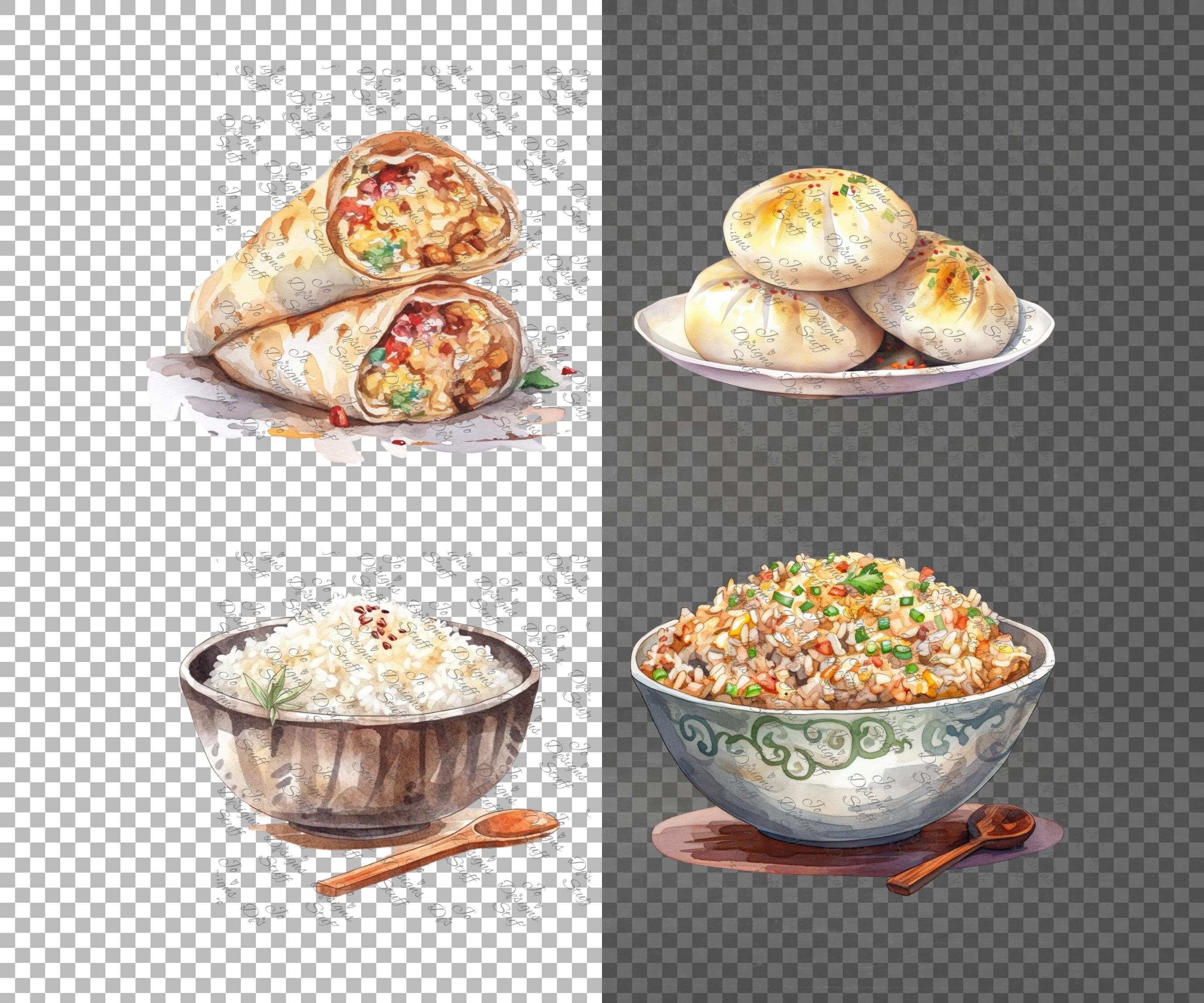 Asian Food Clipart Collection Watercolor Dumplings Hot Pot - Etsy